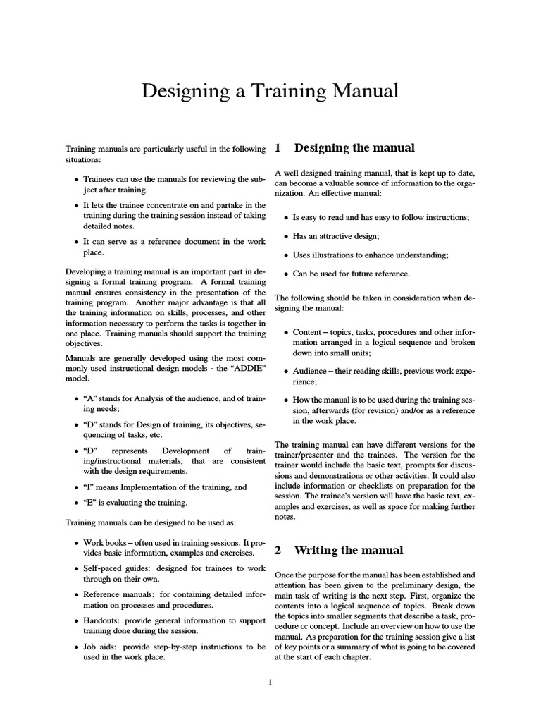 Designing A Training Manual | PDF | Typefaces | Graphics