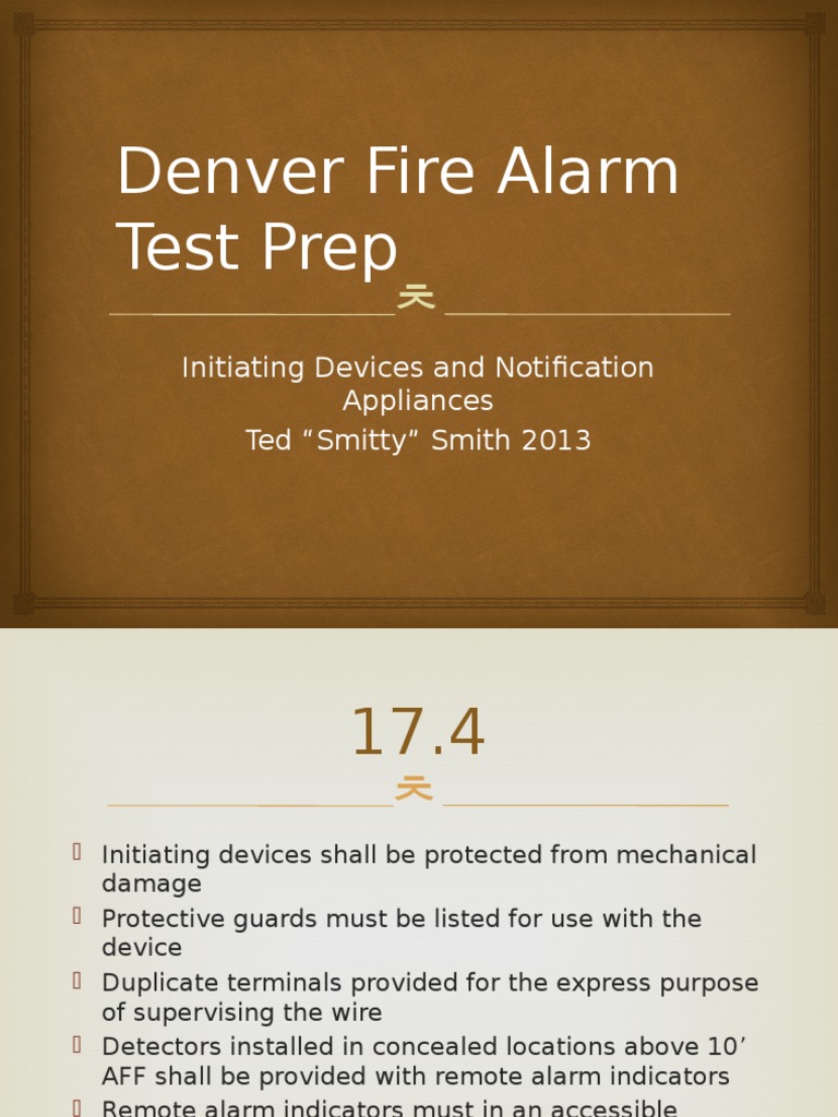 Denver Fire Alarm Test Prep: Initiating Devices and Notification ...