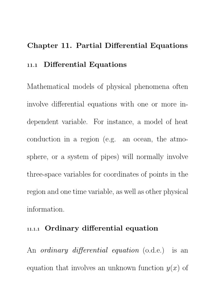 An Introduction to Ordinary and Partial Differential Equations: Types ...