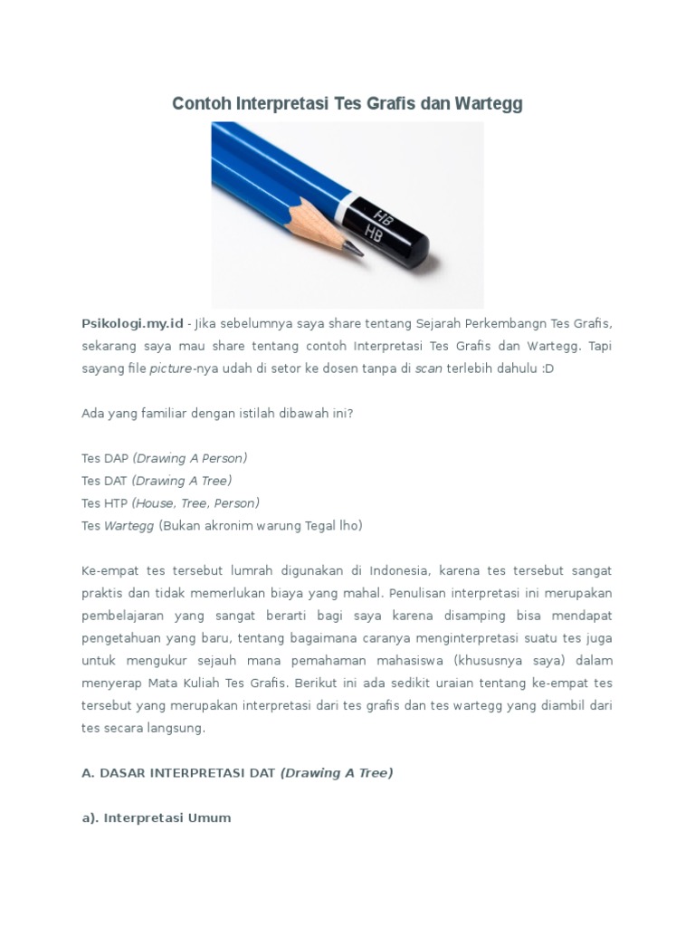 Contoh Interpretasi Tes Grafis Dan Wartegg | PDF