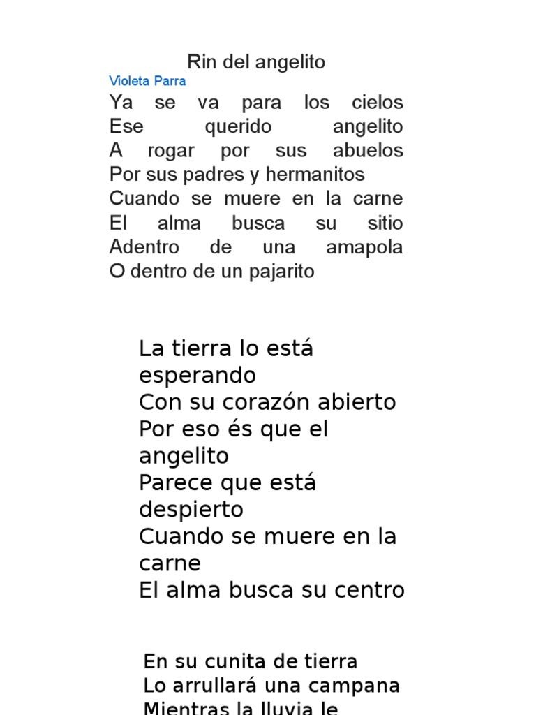 Rin Del Angelito Letra | PDF