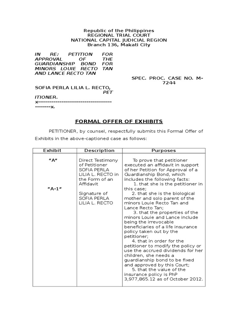 Sample Offer of Evidence | PDF | Common Law | Social Institutions