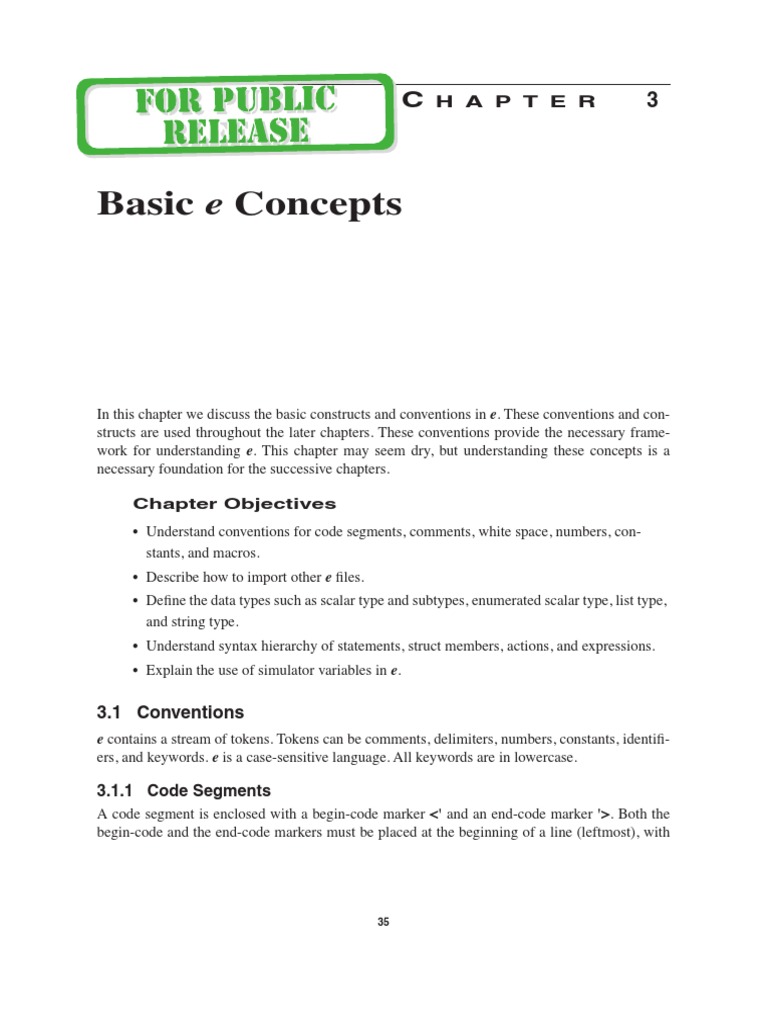 Specman e Basics | PDF | Integer (Computer Science) | Boolean Data Type