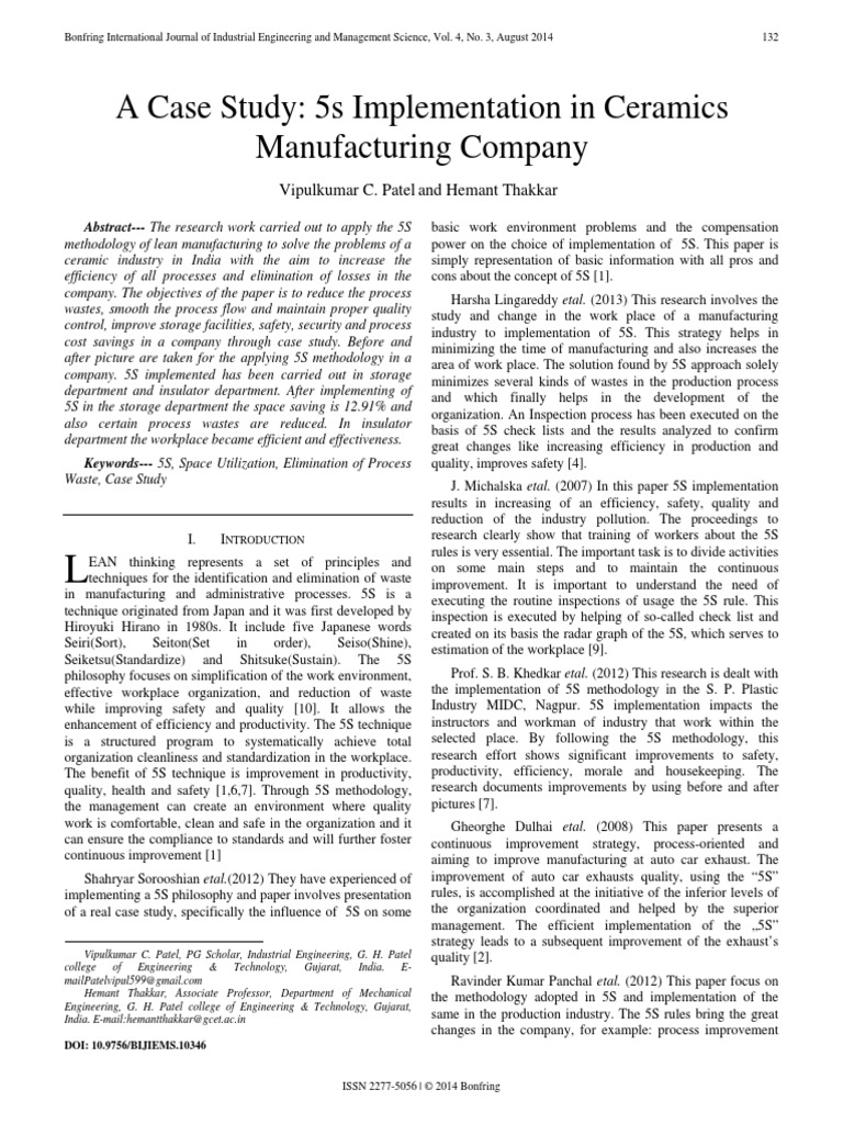 5s Case Study | PDF | Lean Manufacturing | Employment