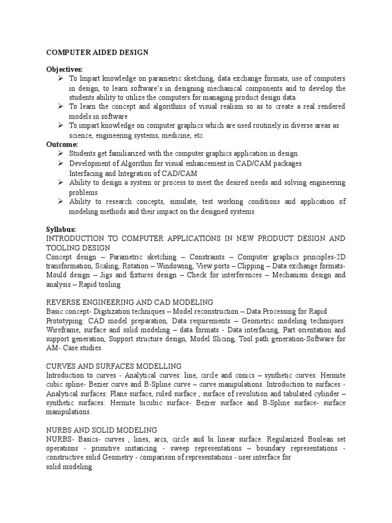 An Introduction to Computer Aided Design and Its Applications in ...
