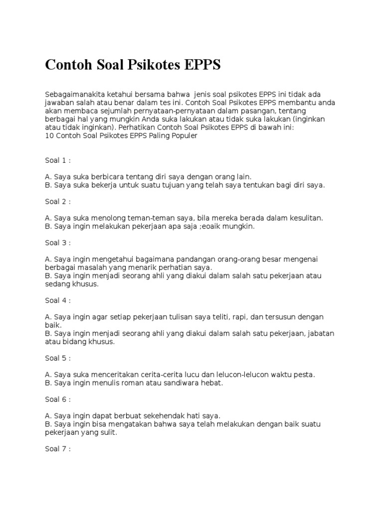 Contoh EPPS | PDF