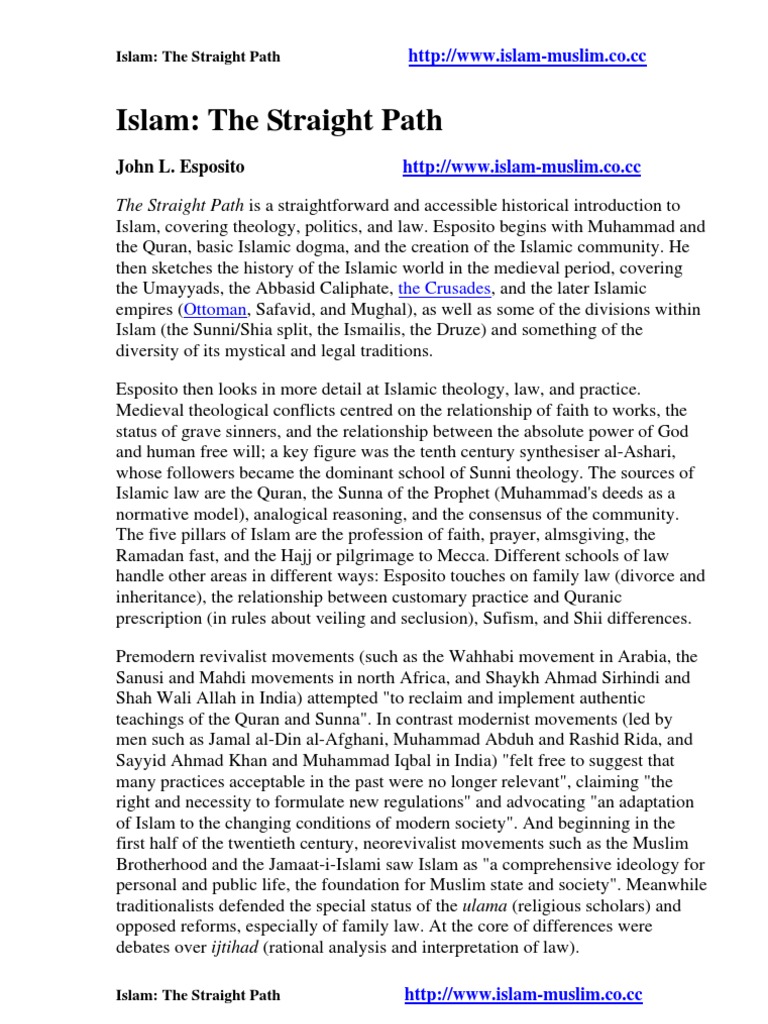 Islam The Straight Path | PDF | Sunni Islam | Shia Islam