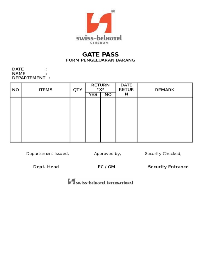 Gate Pass | PDF