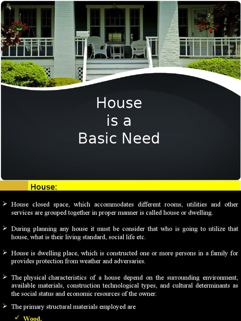 Importance of Housing as a Basic Need | PDF