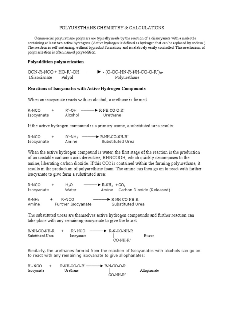 Polyurethane Chemistry1 | PDF | Polyurethane | Physical Sciences