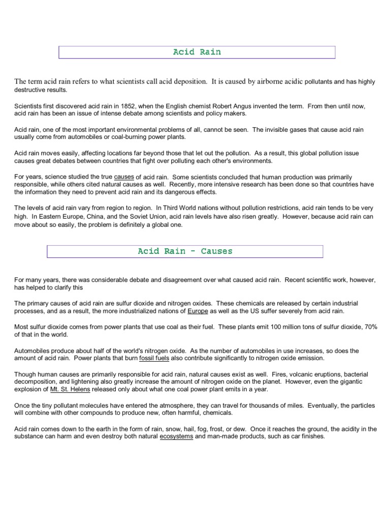 Acid Rain | PDF