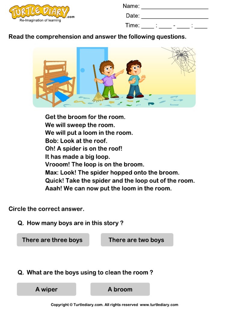 Reading Comprehension Broom For The Room PDF | PDF