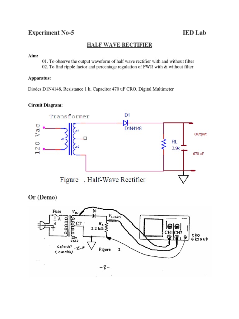 Rectifier Experiment Basic Electronics | PDF | Amplitude | Rectifier