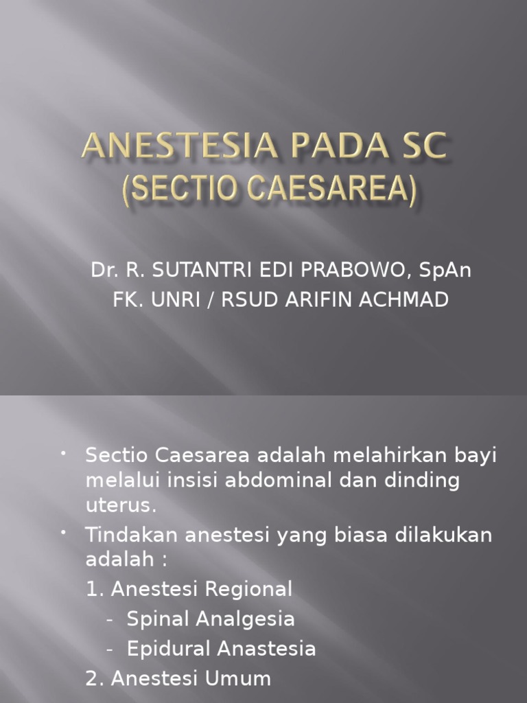 Anestesi Pada Sectio Caesaria | PDF