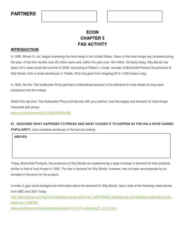 Silly Bandz and Hula Hoops: Demand Trends | PDF | Supply (Economics ...