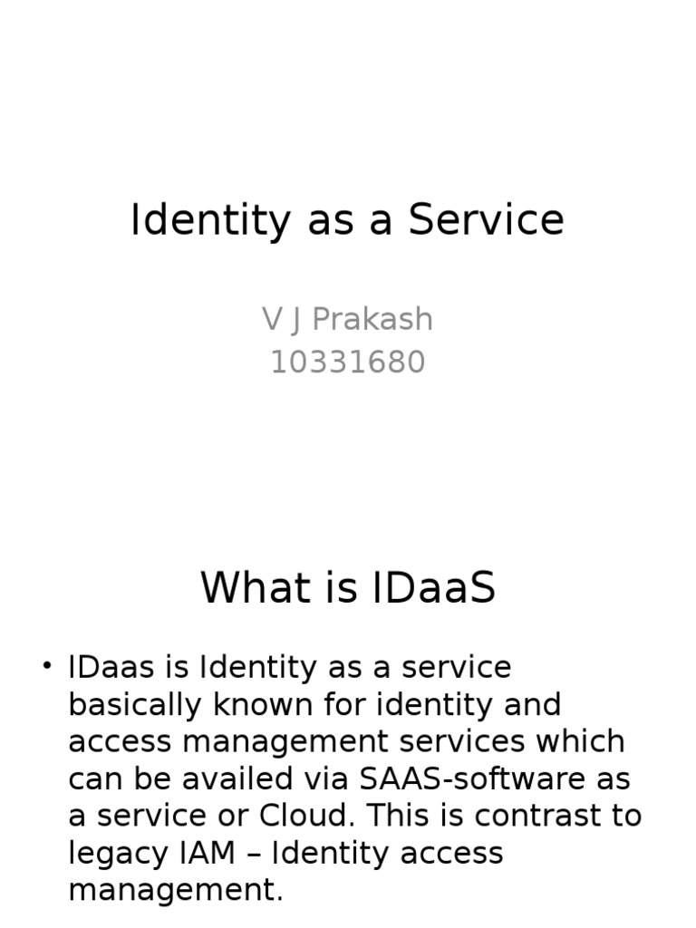 Identity As A Service | PDF