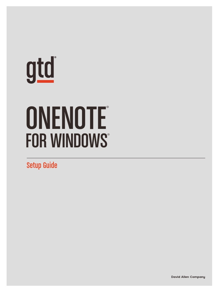 GTD and Onenote Sample A4 | PDF | Tag (Metadata) | Software