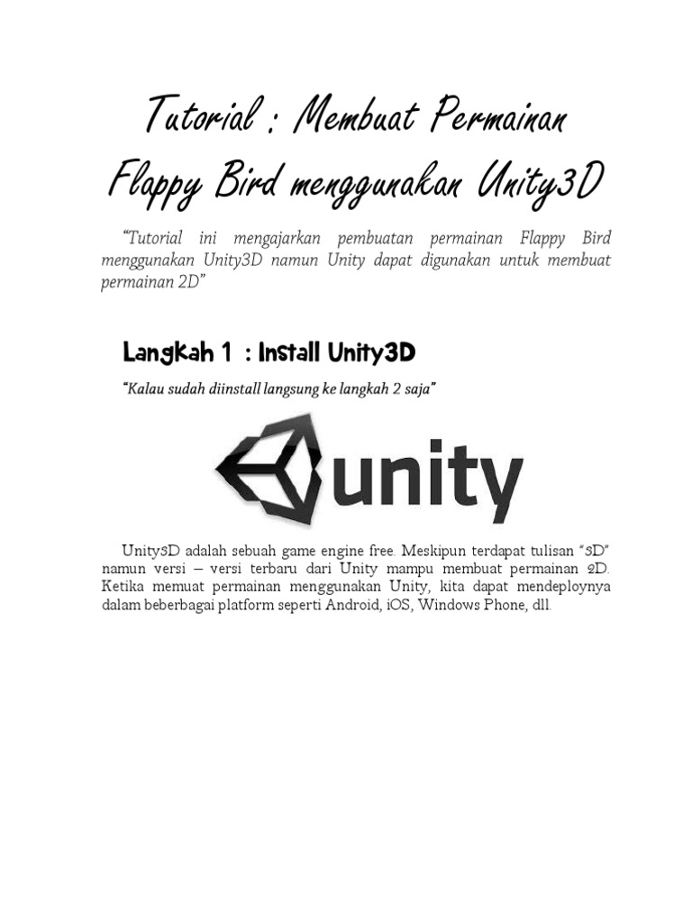Tutorial Flappy Bird dengan Unity3D | PDF | Komputer