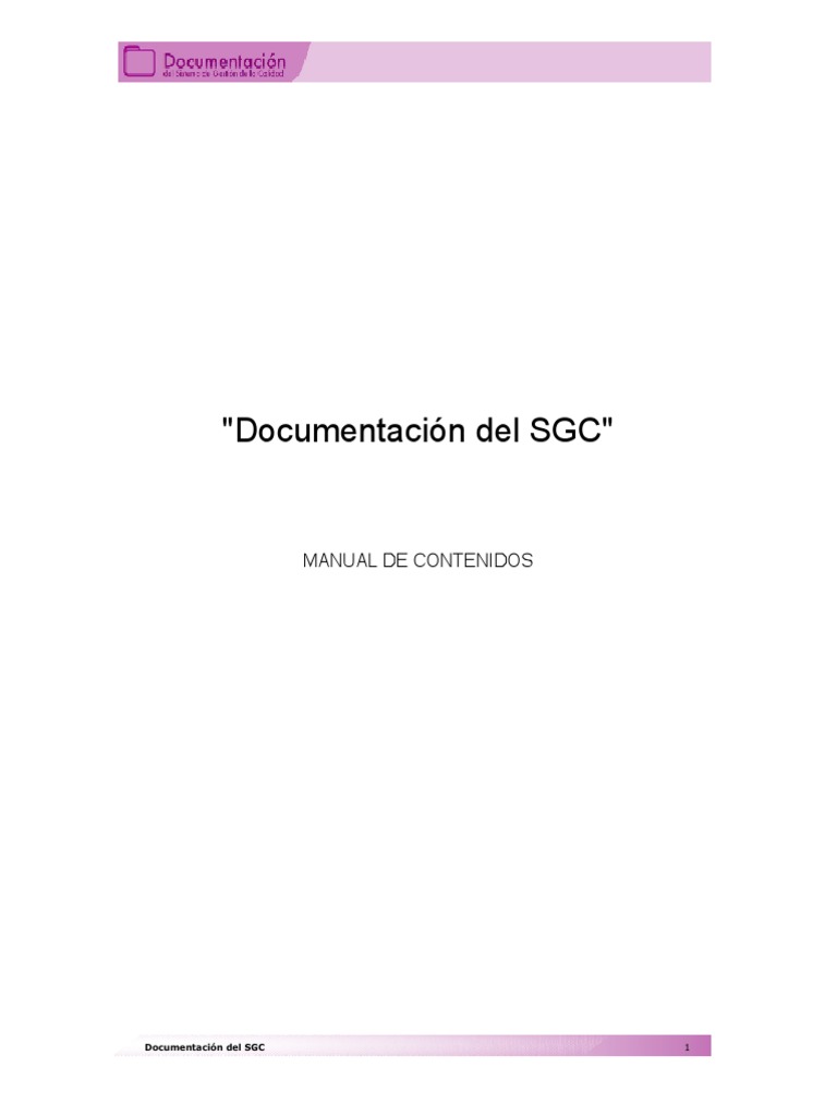 Documentación Del SGC PDF | PDF