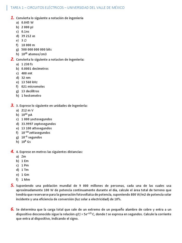 Tarea 1 UVM Circuitos | PDF