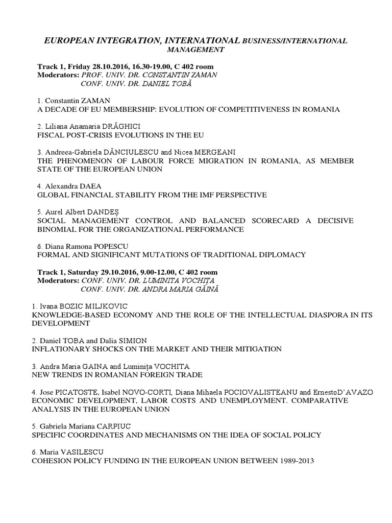 Program Conferinta | PDF | Corporate Social Responsibility | Romania