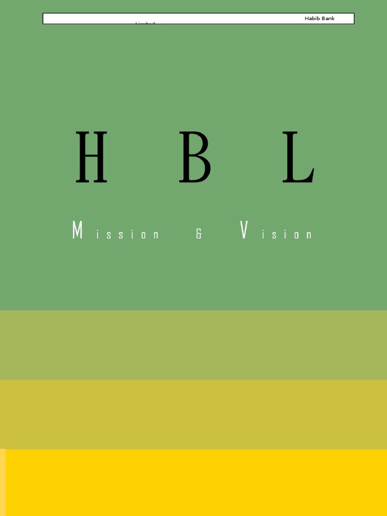 HBL Vision Mission Analysis Report | PDF | Banks | Banking