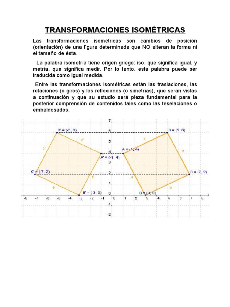 Transformaciones Isométricas | PDF | Rotación | Geometría