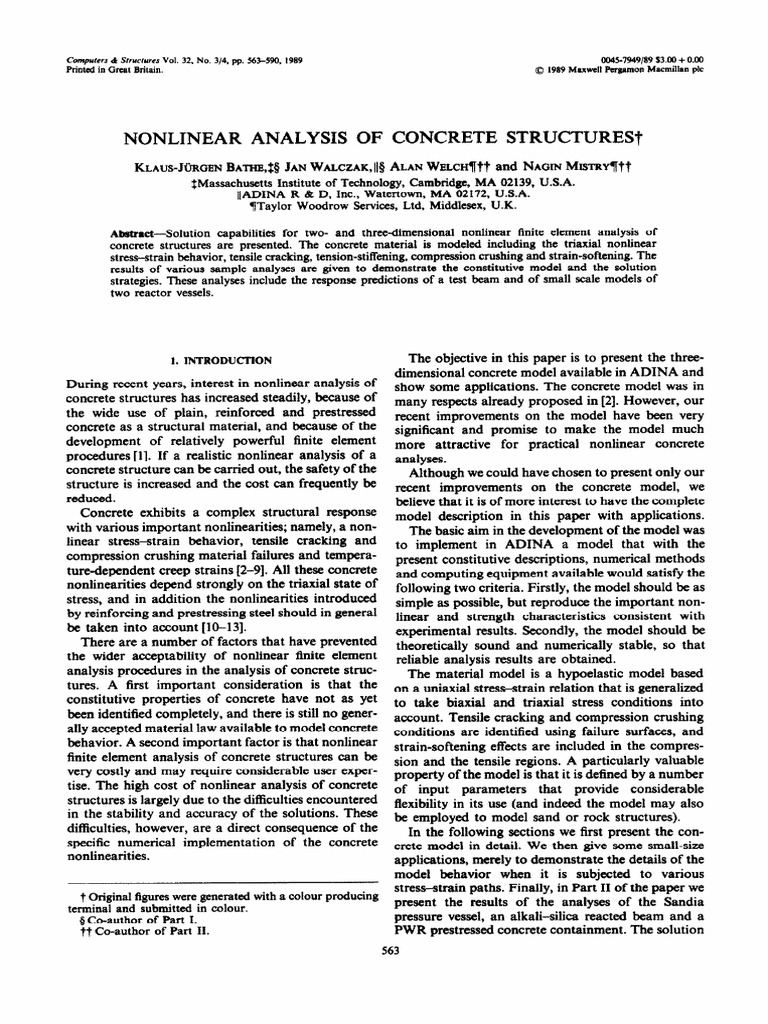 Nonlinear Analysis of Concrete Structures | PDF | Young's Modulus ...