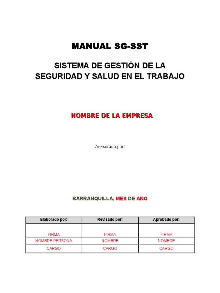 SG-SST Plantilla Modelo | PDF | Derecho laboral | Bienestar