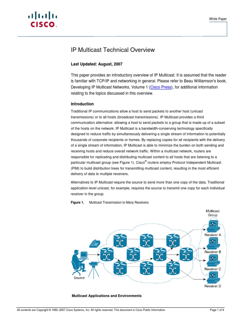 IP Multicast Technical Overview | PDF | Multicast | Internet Protocol Suite