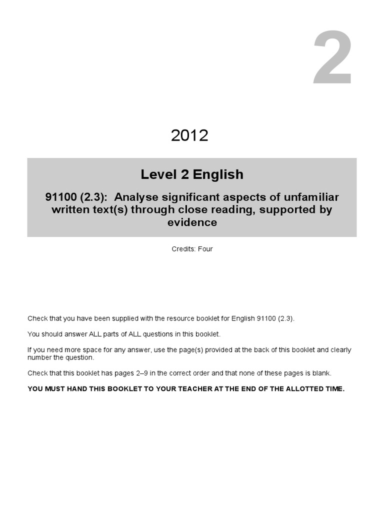 Level 2 English | PDF