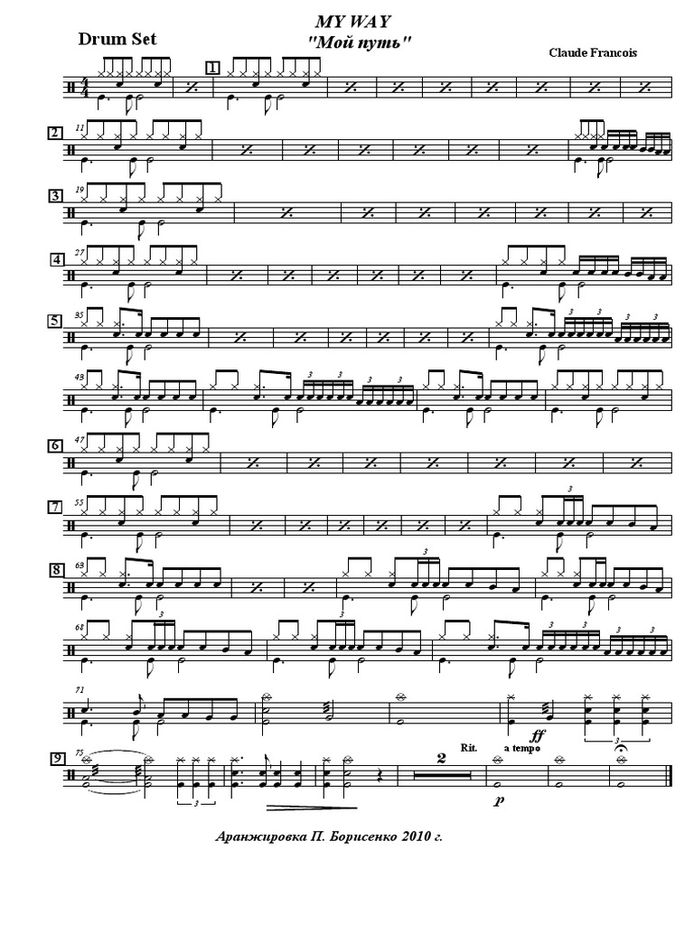 .My Way - Drum Set | PDF