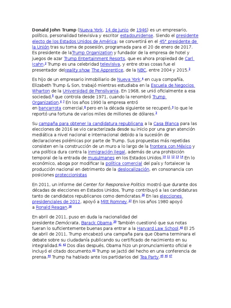 Donald John Trump | PDF | Donald Trump | Gobierno americano