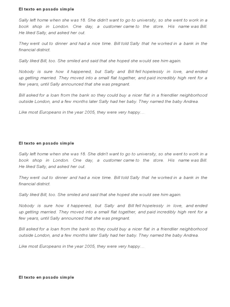 El Texto en Pasado Simple | PDF | Business