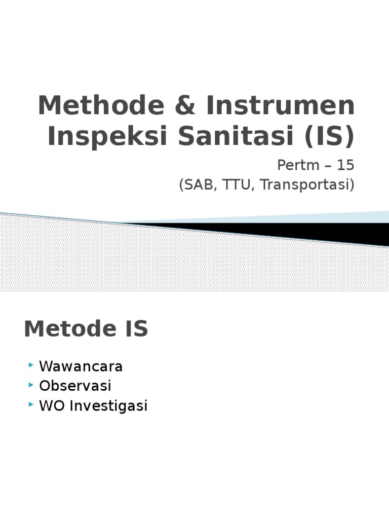 Pertm 15 - Methode & Instrumen Inspeksi Sanitasi (Is) | PDF | Business ...