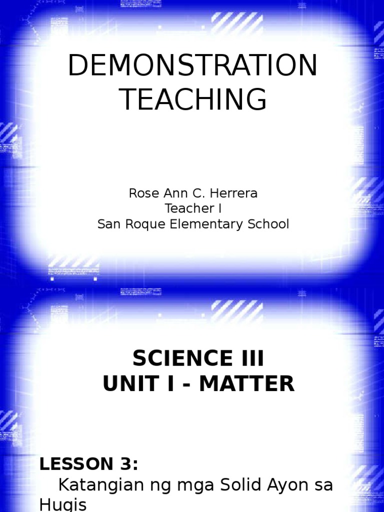 Science 3 Unit 1 Lesson 3 | PDF
