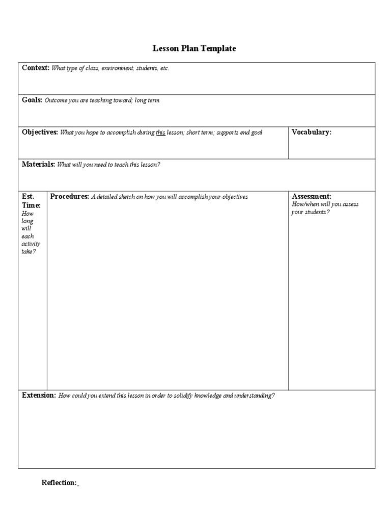 Lesson Plan Template: Context | PDF