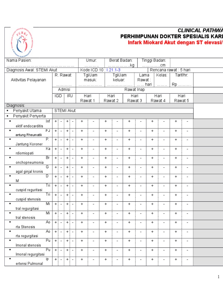 Clinical Pathway STEMI, Edit1 | PDF | Wellness | Technology & Engineering