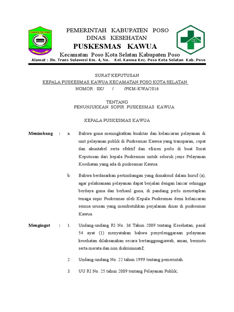 SK Sopir PKM | PDF