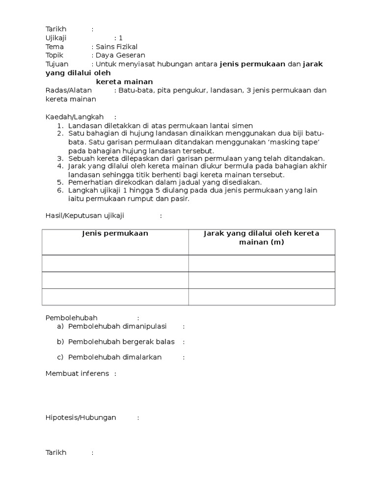PEKA Sains - Daya Geseran | PDF