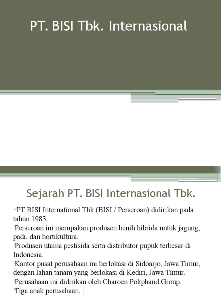 PT. BISI Tbk. Internasional | PDF