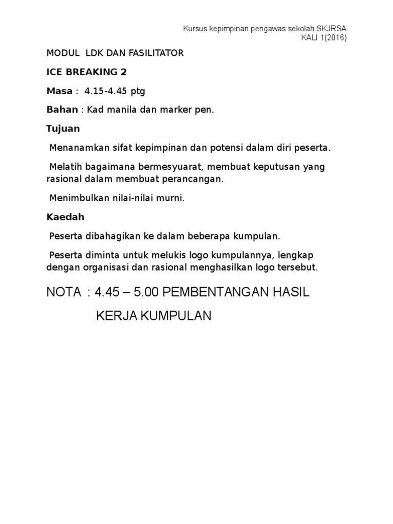 Modul LDK Dan Fasilitator | PDF