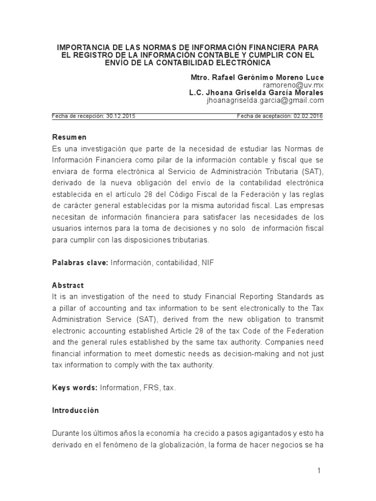 Importancia de Las Normas de Información Financiera | PDF | normas ...
