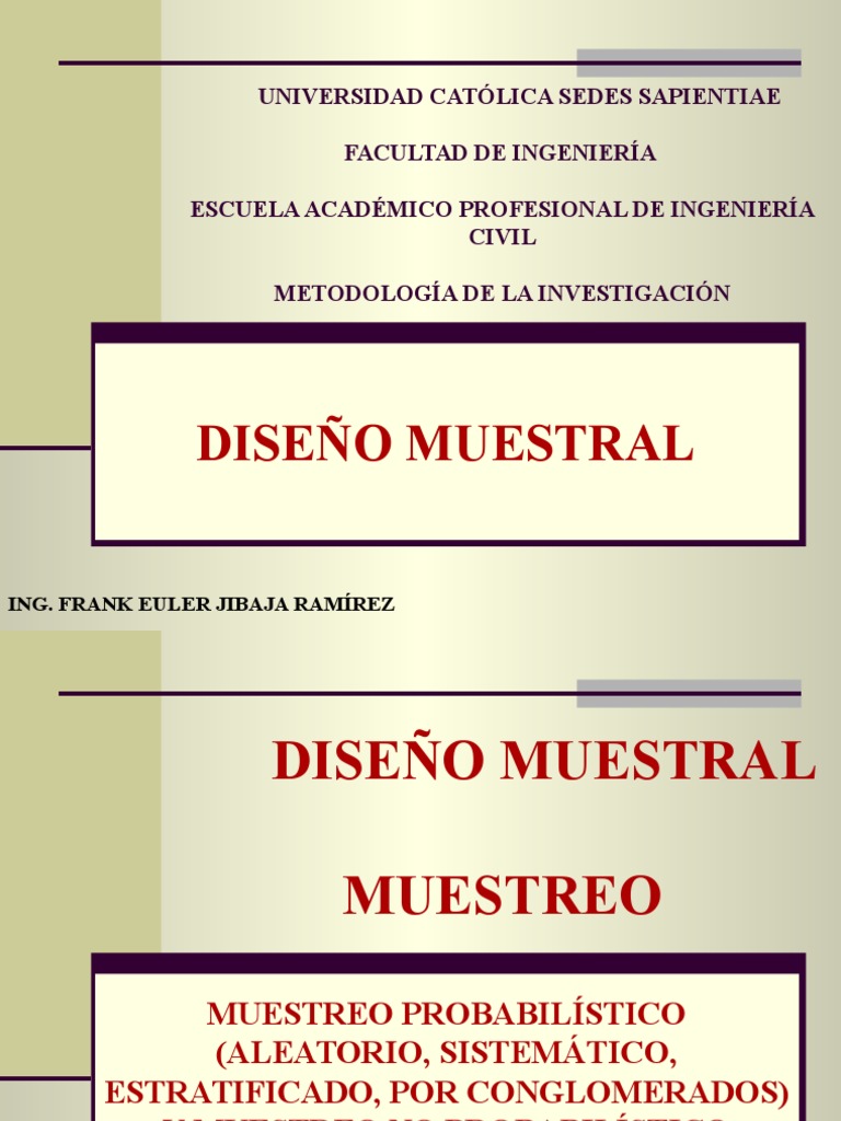 Diseño Muestral | PDF | Muestreo (Estadísticas) | Método científico Diseño Muestral | PDF | Muestreo (Estadísticas) | Método científico