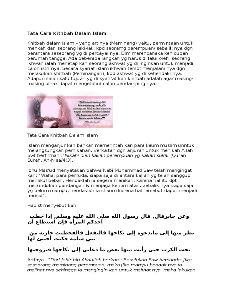 Tata Cara Khitbah Dalam Islam | PDF