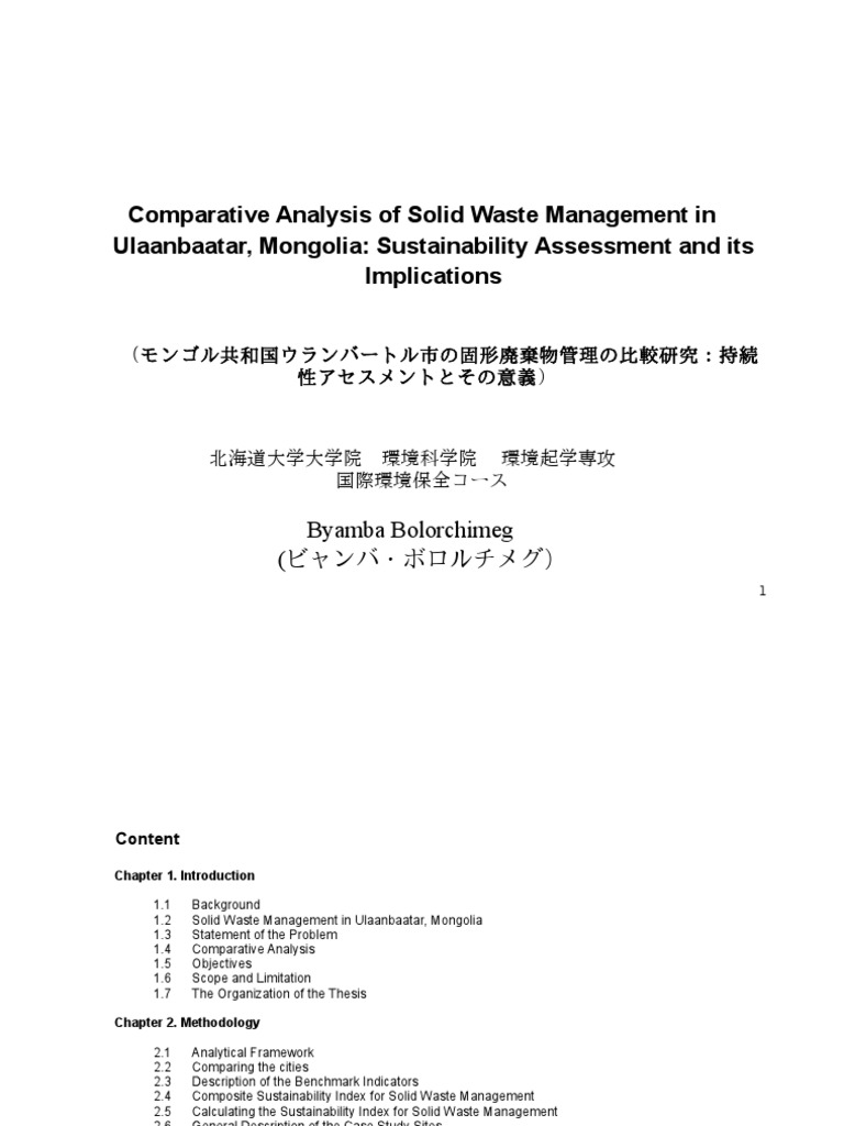 MSW THESIS 2012 Byamba | PDF | Waste Management | Waste