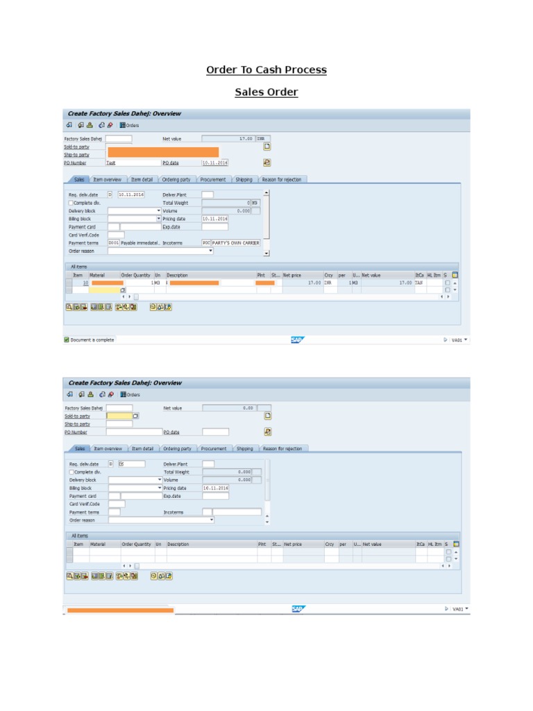 Order To Cash Process Overview | PDF
