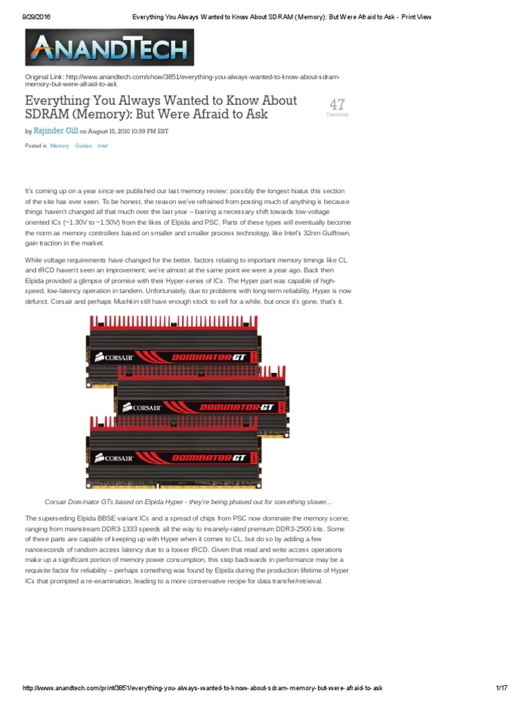 A Comprehensive Guide to Understanding SDRAM Memory: From Memory ...