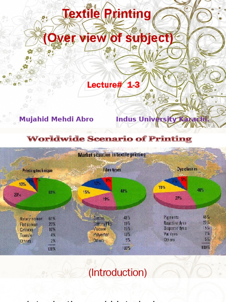 Textile Printing (Over View of Subject) : Lecture# 1-3 | PDF ...