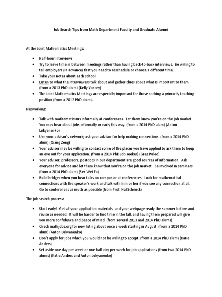 Academic Job Search Tips | PDF | Doctor Of Philosophy | Academia
